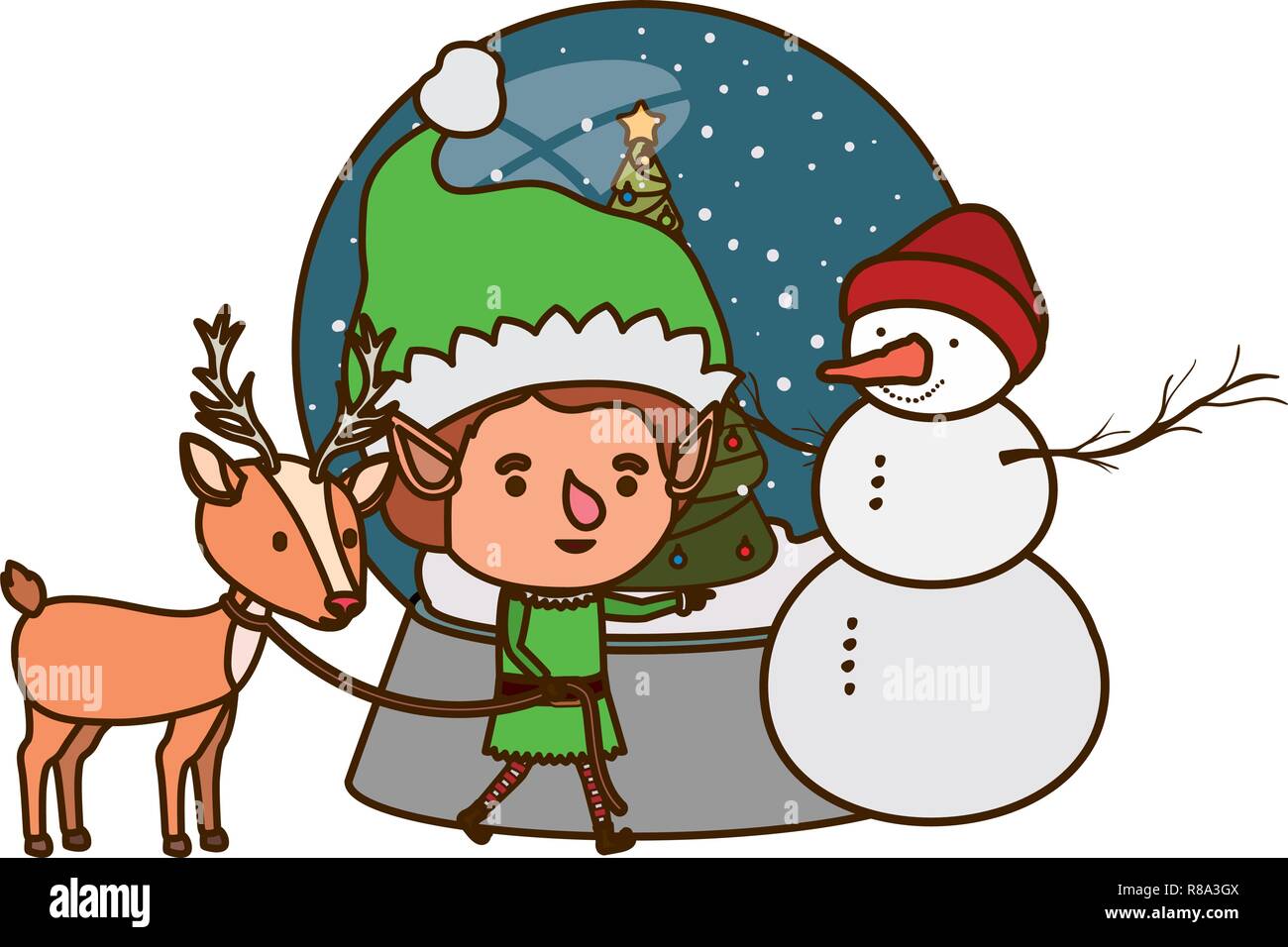 Person with snowball Stock Vector Images - Alamy