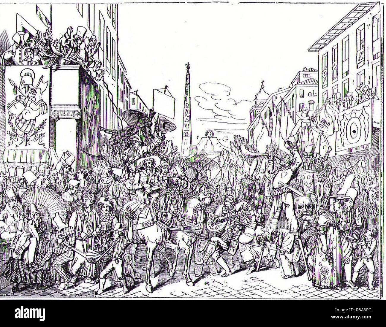 Carnaval de Rome, via del Corso, 1836 Stock Photo - Alamy
