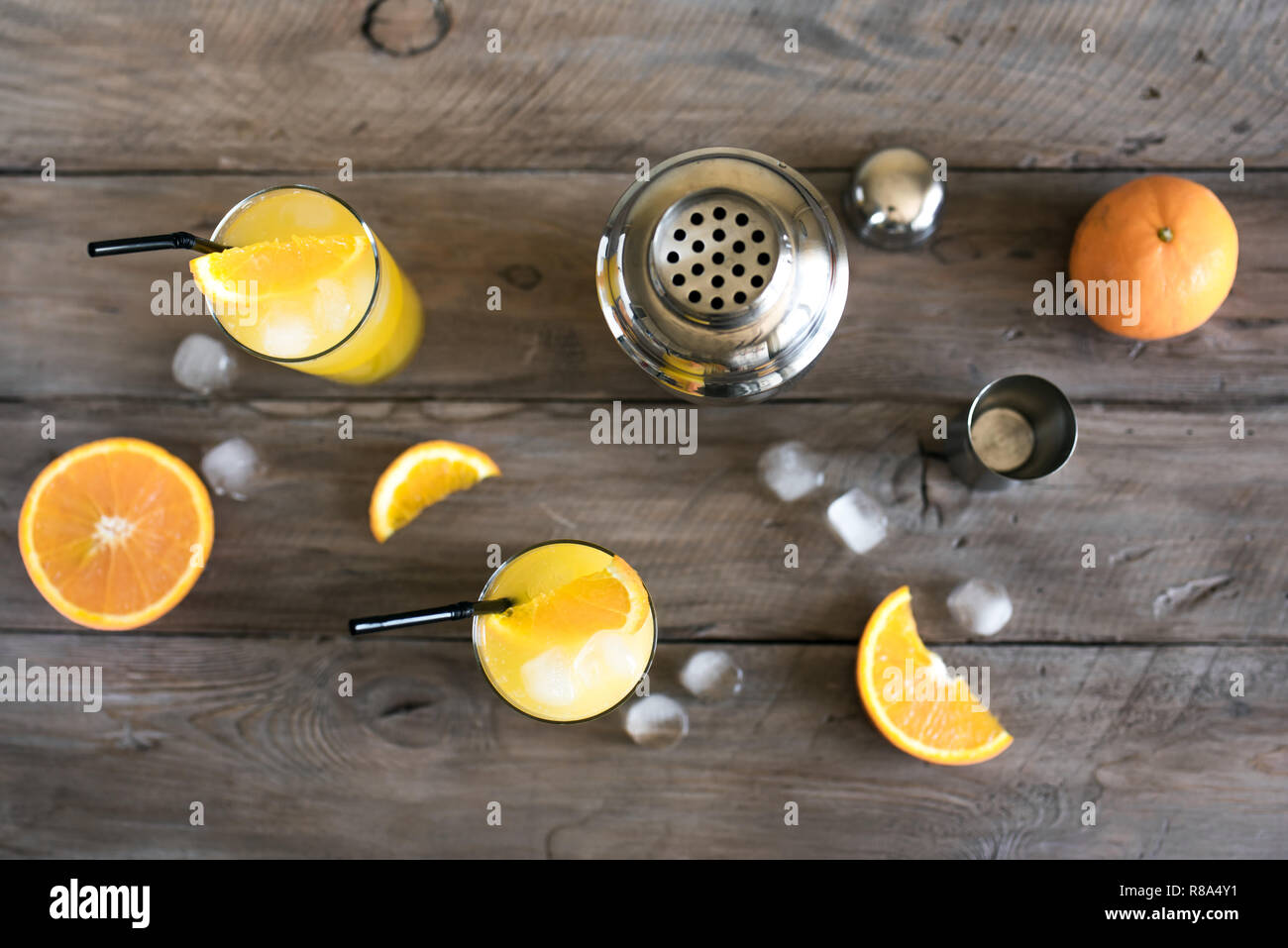 Vodka Orange Juice Screwdriver Cocktail. Homemade classic screwdriver ...