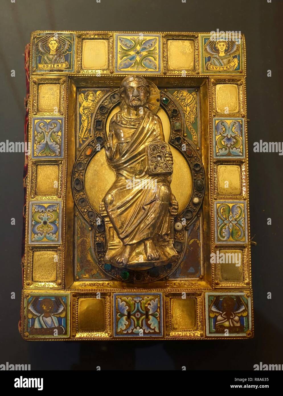 Carolingian gospel book cover, Cologne, c. 1160-1180, gilt silver with ...