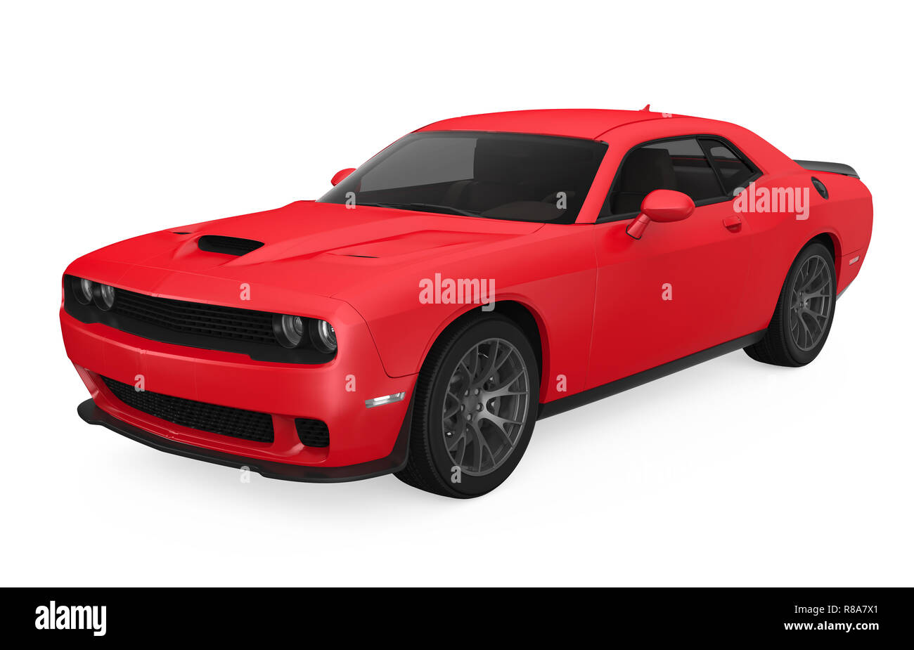 Red Sedan Car Isolated Stock Photo - Alamy