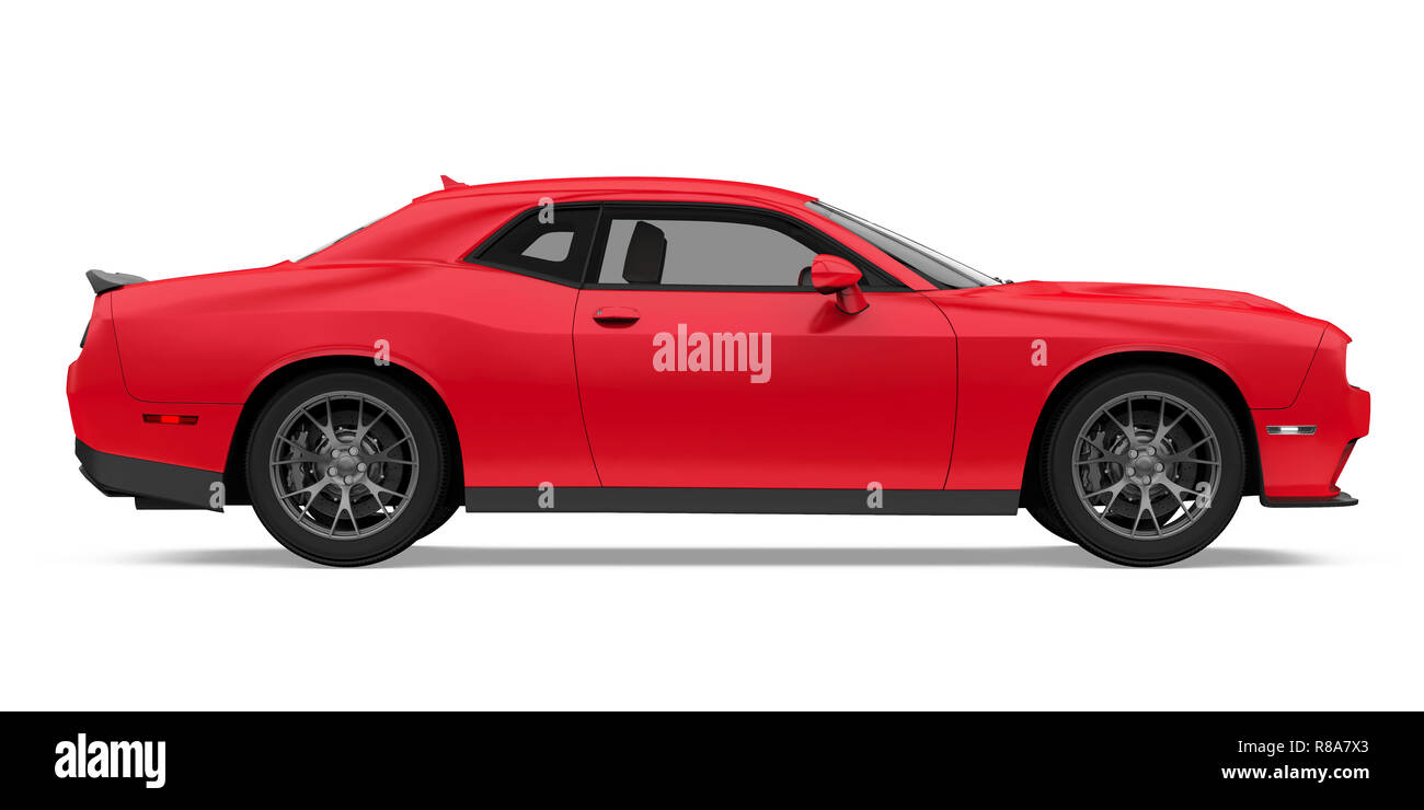 Red Sedan Car Isolated Stock Photo - Alamy