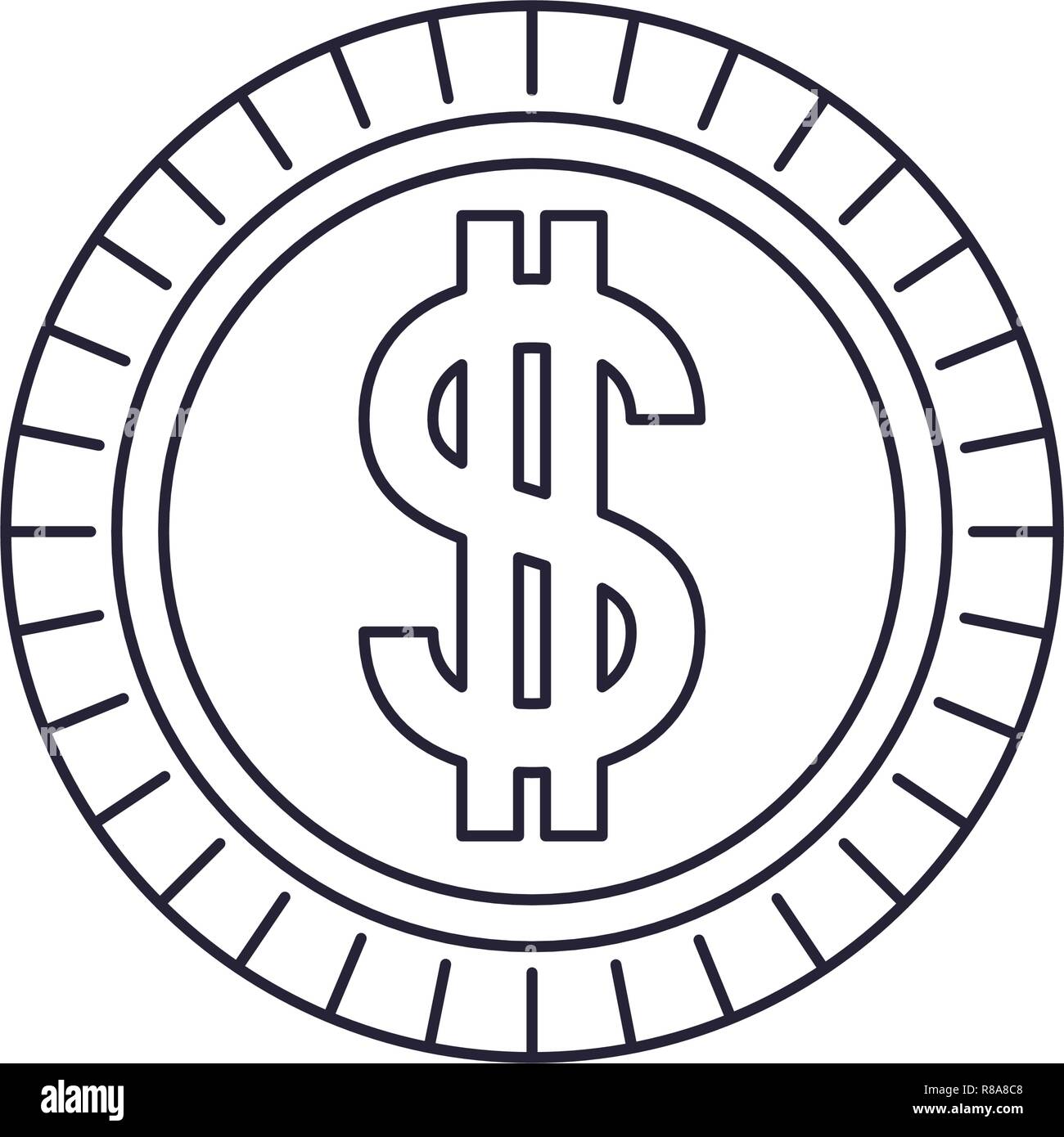 coin with dollar symbol isolated icon Stock Vector Image & Art - Alamy