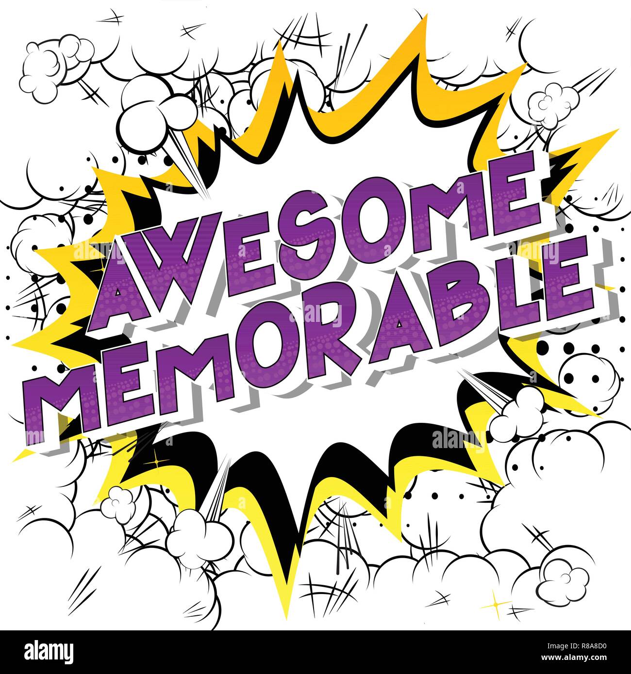 Awesome Memorable - Vector illustrated comic book style phrase on ...