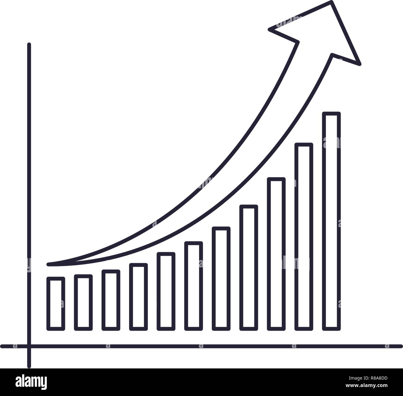 graph with arrow isolated icon Stock Vector Image & Art - Alamy