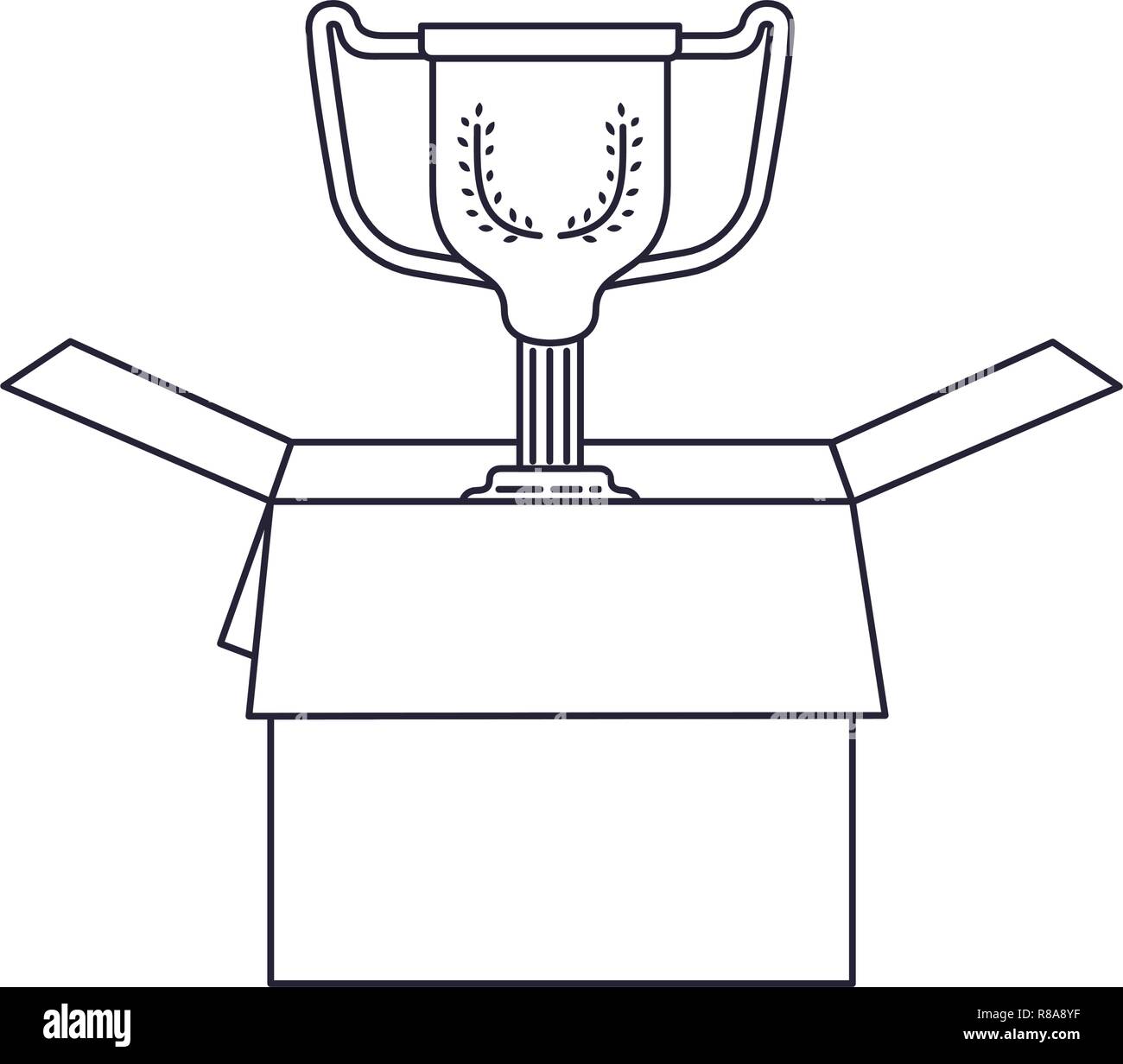 cardboard box with trophy isolated icon Stock Vector Image & Art - Alamy