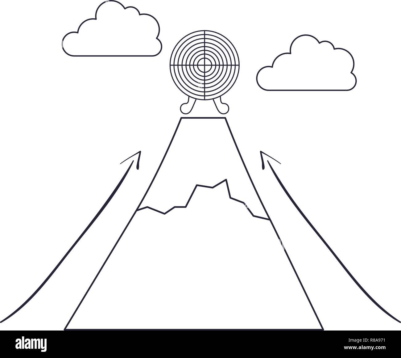 mountain with target shooting isolated icon Stock Vector Image & Art ...