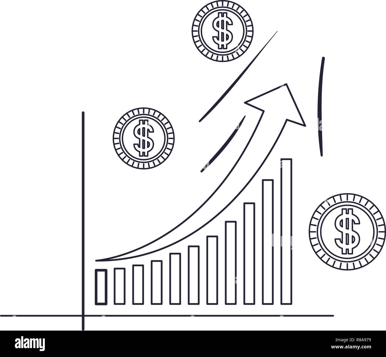 Chart bar icon gold Cut Out Stock Images & Pictures - Alamy