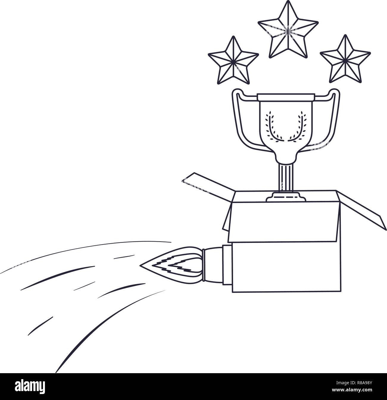 cardboard box with trophy isolated icon Stock Vector Image & Art - Alamy