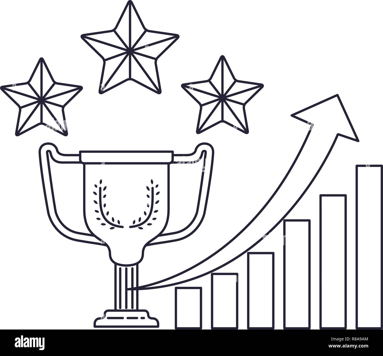 bar chart with trophies isolated icon Stock Vector Image & Art - Alamy