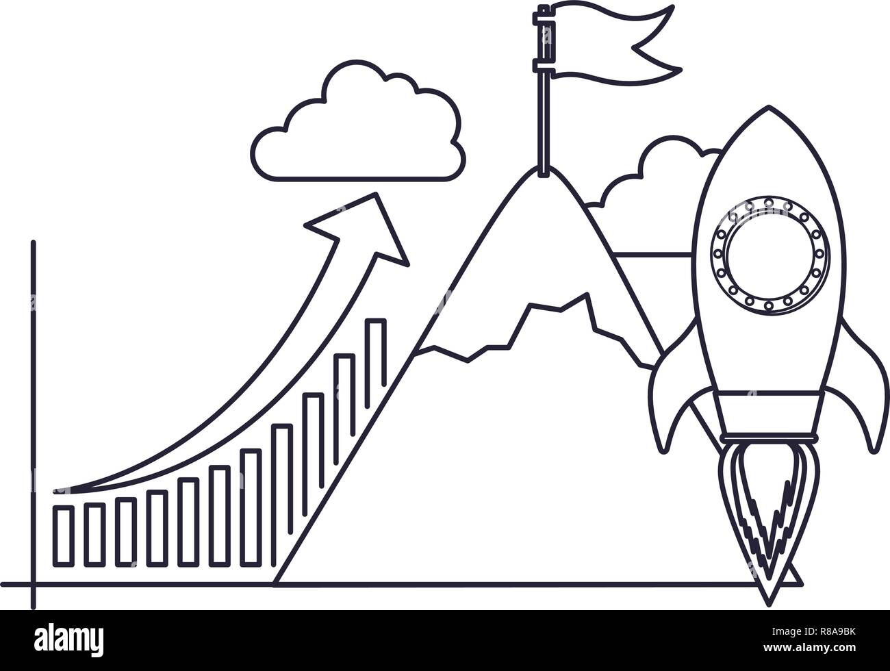 Rocket growth chart icon Cut Out Stock Images & Pictures - Alamy