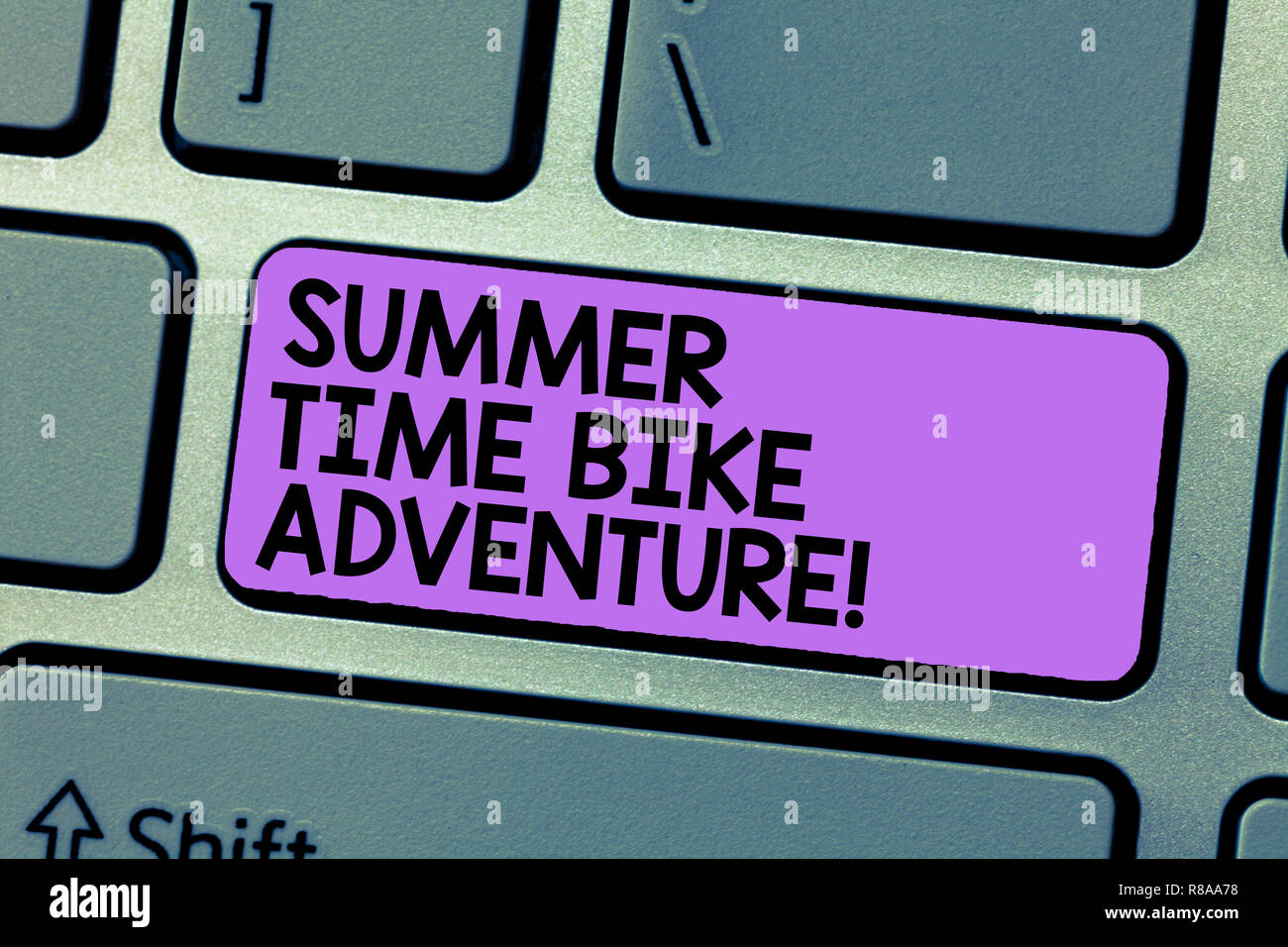 Writing note showing Summer Time Bike Adventure. Business photo ...