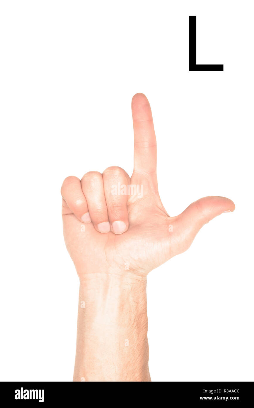 Hand sign language alphabet l hi-res stock photography and images - Alamy