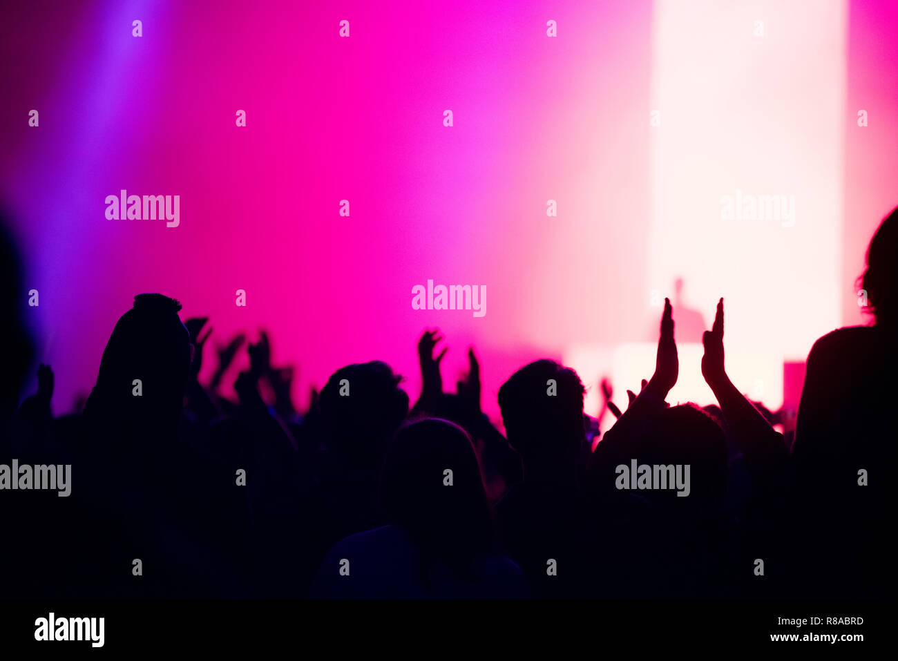 Crowd of people applauding at a music concert, festival Stock Photo - Alamy