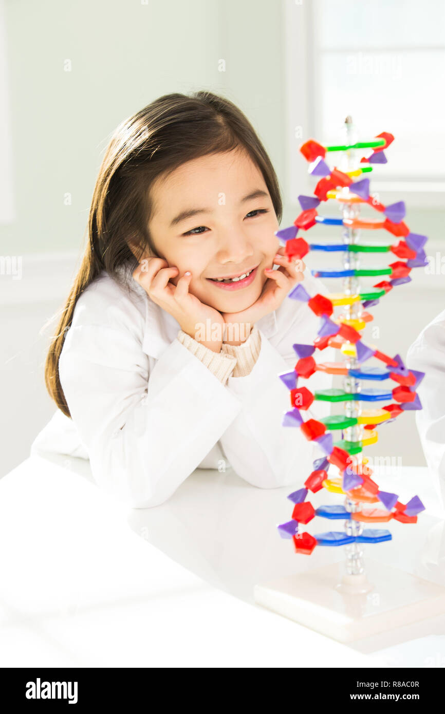 Young Student With A DNA Model Stock Photo - Alamy