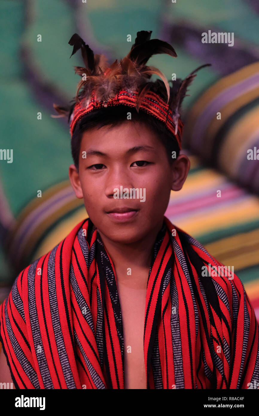 Young member of the Ifugao community wearing traditional clothing at ...