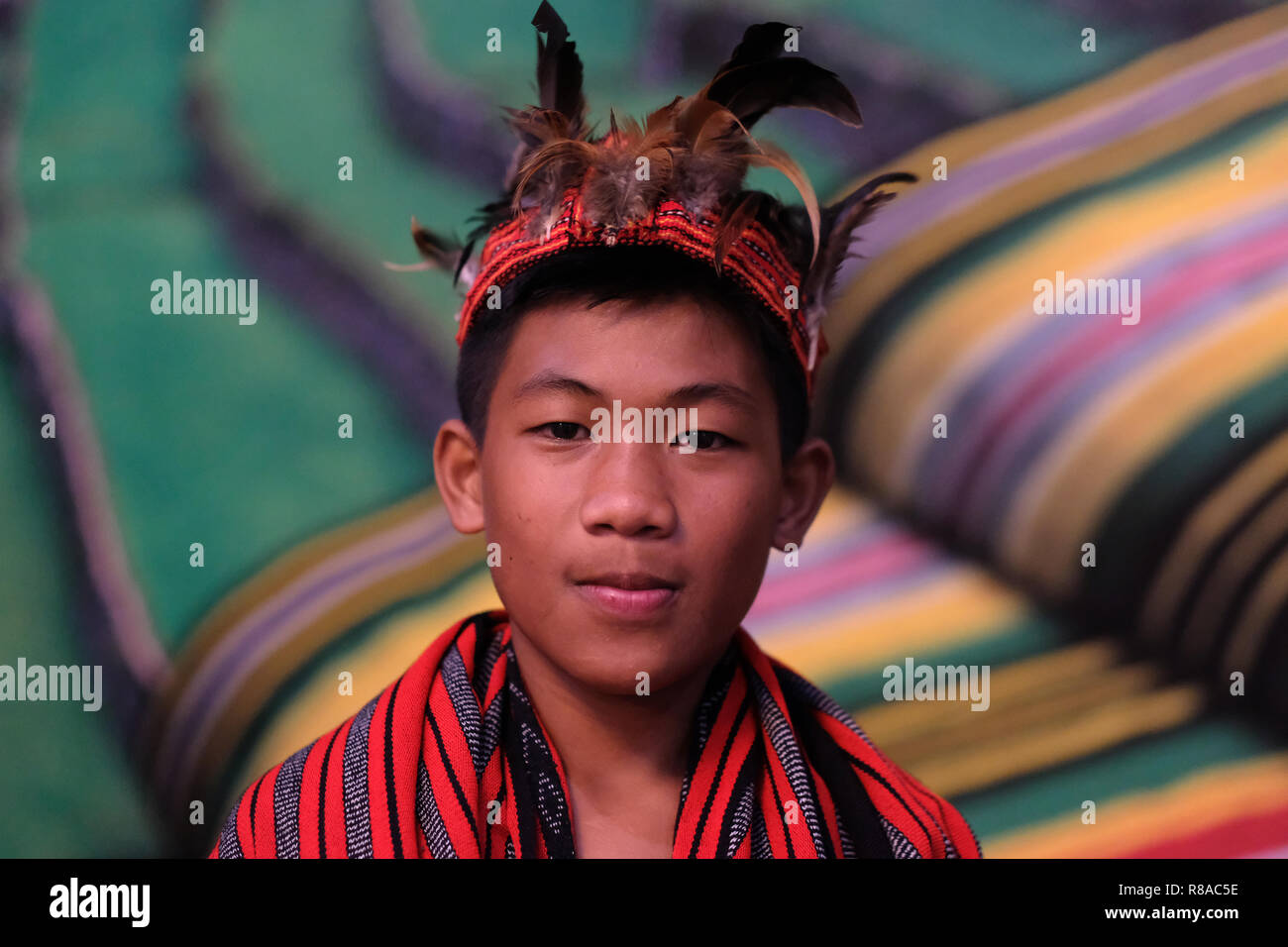 Young member of the Ifugao community wearing traditional clothing at ...