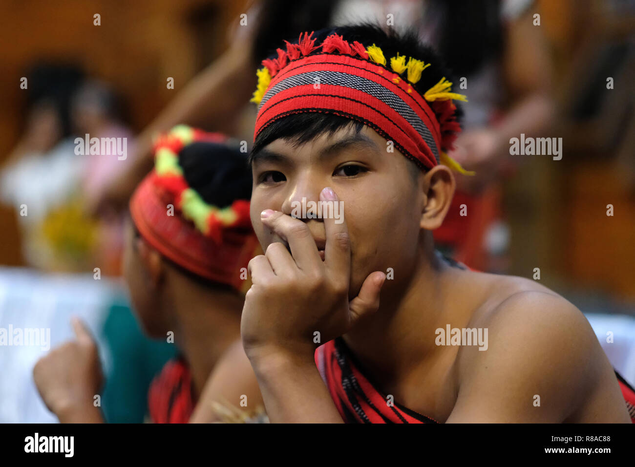 Young members of the Ifugao community wearing traditional clothing at ...