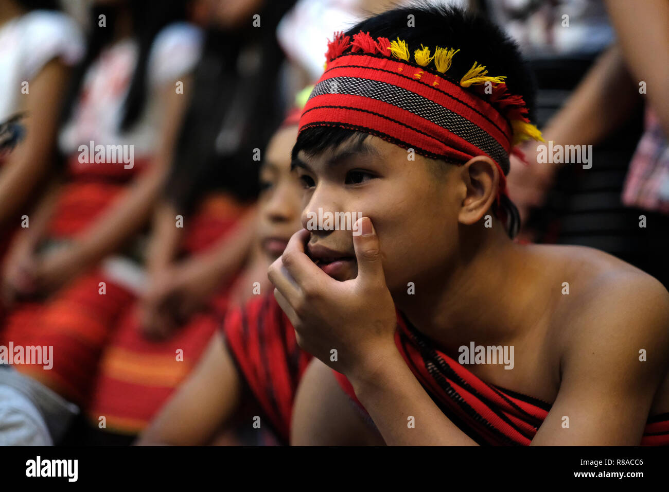 Young members of the Ifugao community wearing traditional clothing at ...