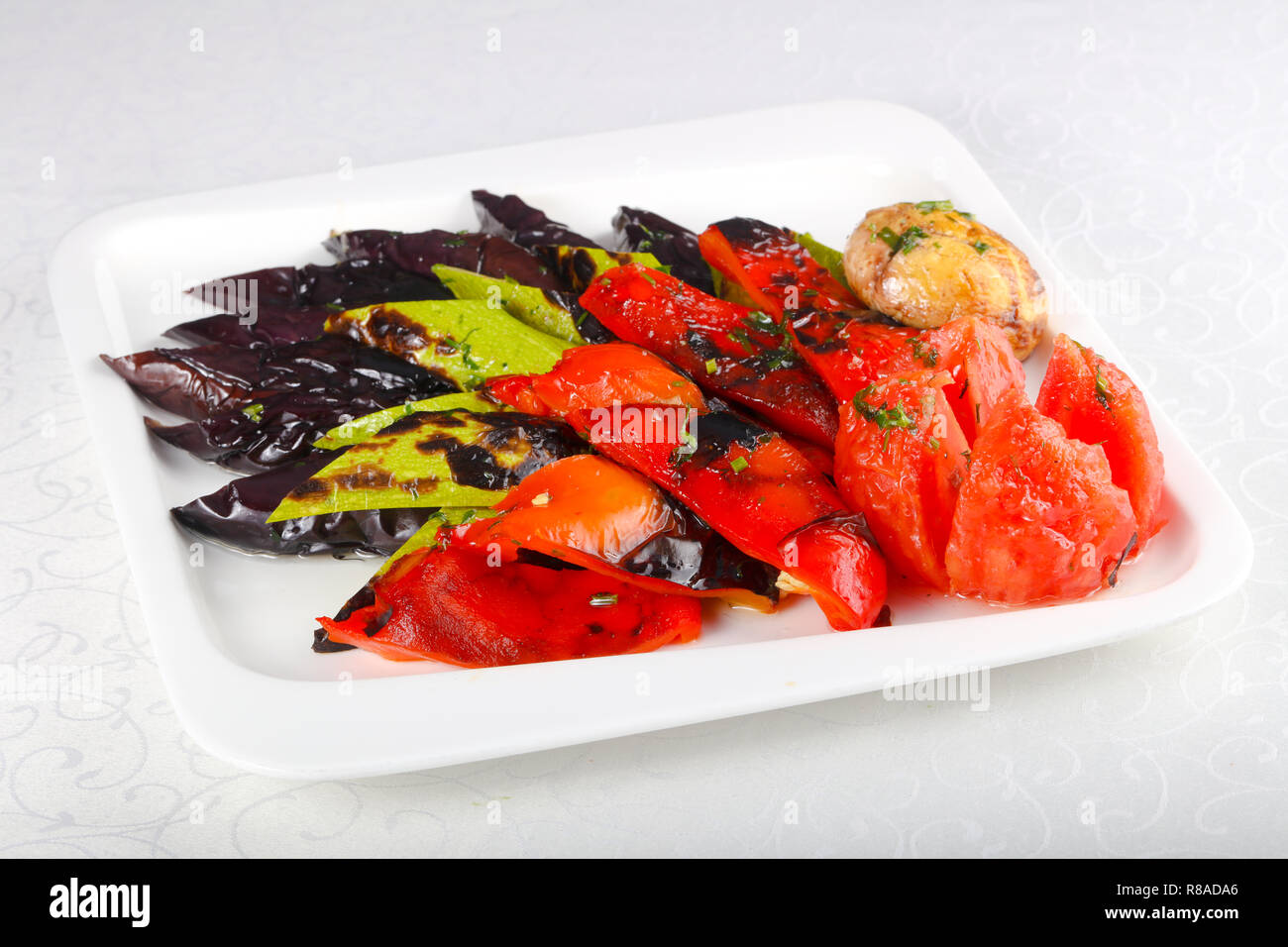 Grilled vegetables plate Stock Photo - Alamy