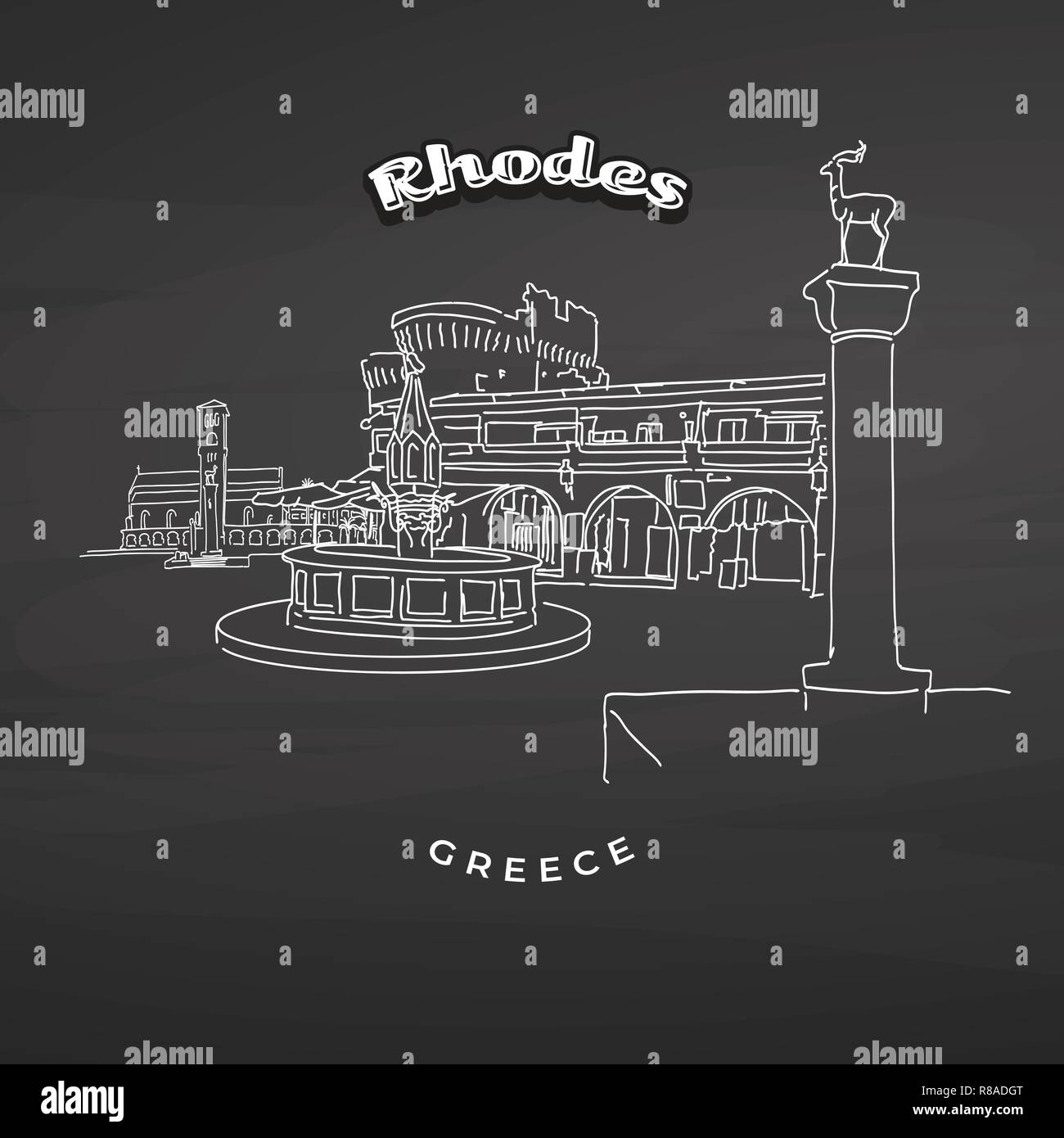 Rhodes temple Stock Vector Images - Alamy