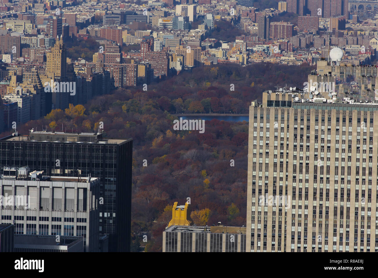Aerial manhattan new york city from above central park hi-res stock ...