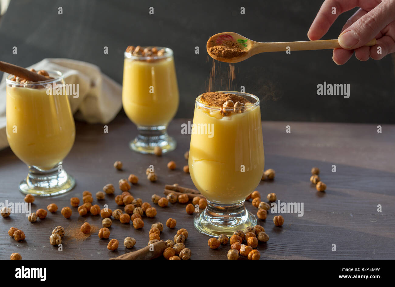 boza or bosa, a traditional Turkish drink roasted chickpeas and ...
