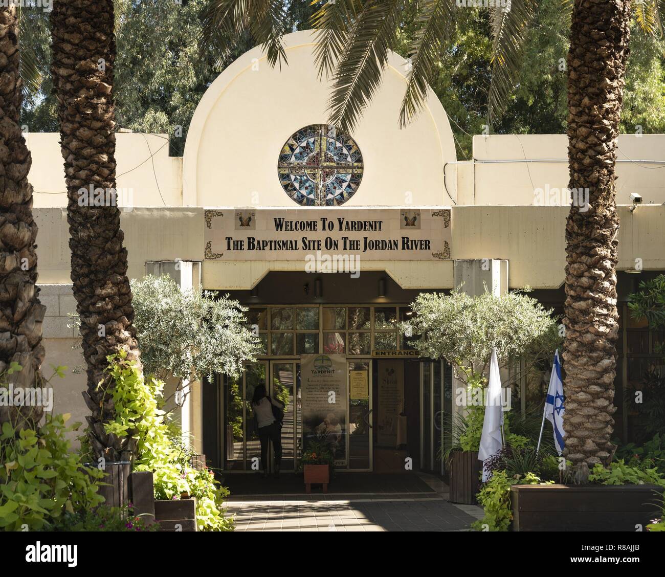 Yardenit, Israel. 28th Oct, 2018. The entrance area to the baptism site ...