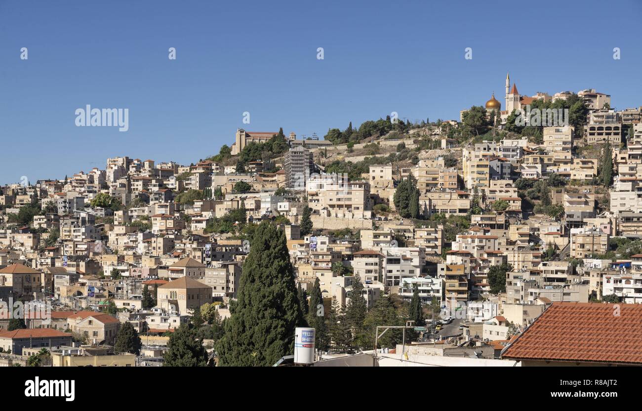 View of the city Nazareth, where Jesus grew up according to the legend ...