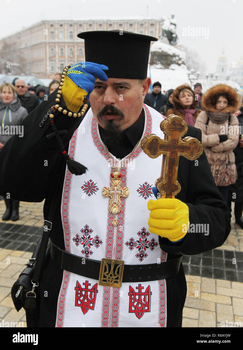 Kiev Orthodox Priest Fighting