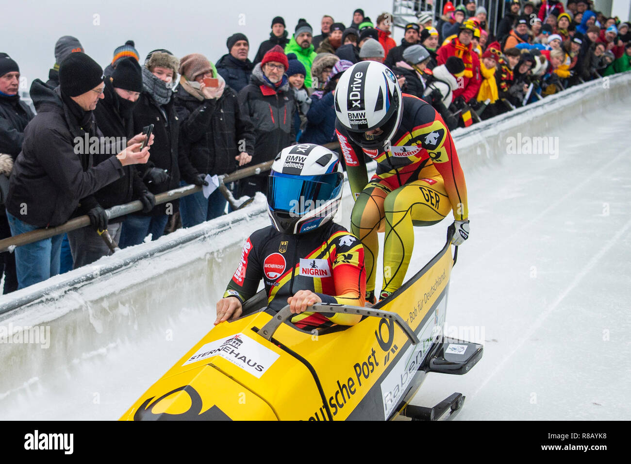 Winterberg, Germany. 15th Dec, 2018. Bob, World Cup, two-man bobsleigh ...