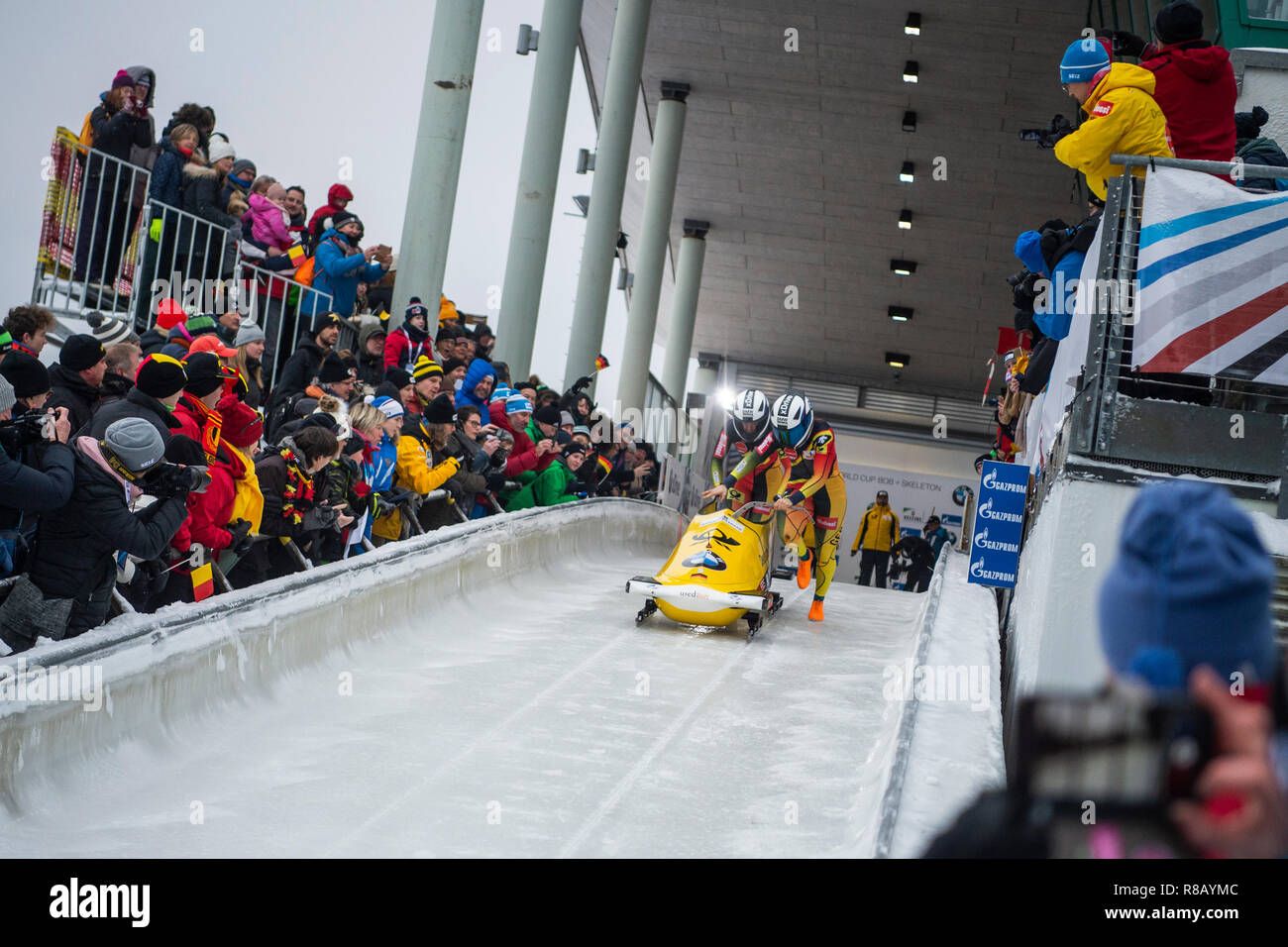 Winterberg, Germany. 15th Dec, 2018. Bob, World Cup, two-man bobsleigh ...