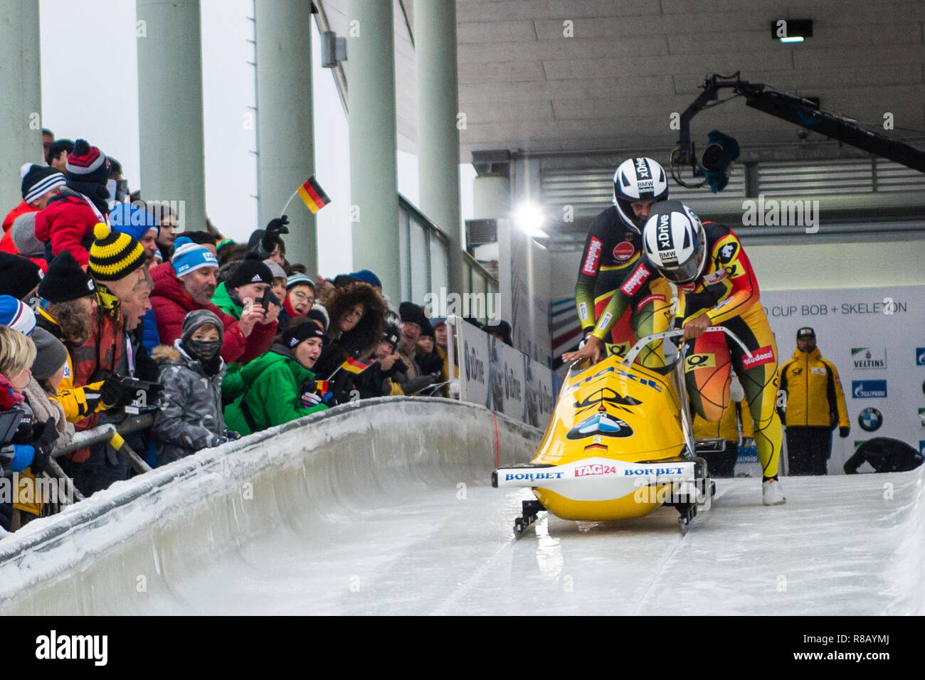 Winterberg, Germany. 15th Dec, 2018. Bob, World Cup, two-man bobsleigh ...