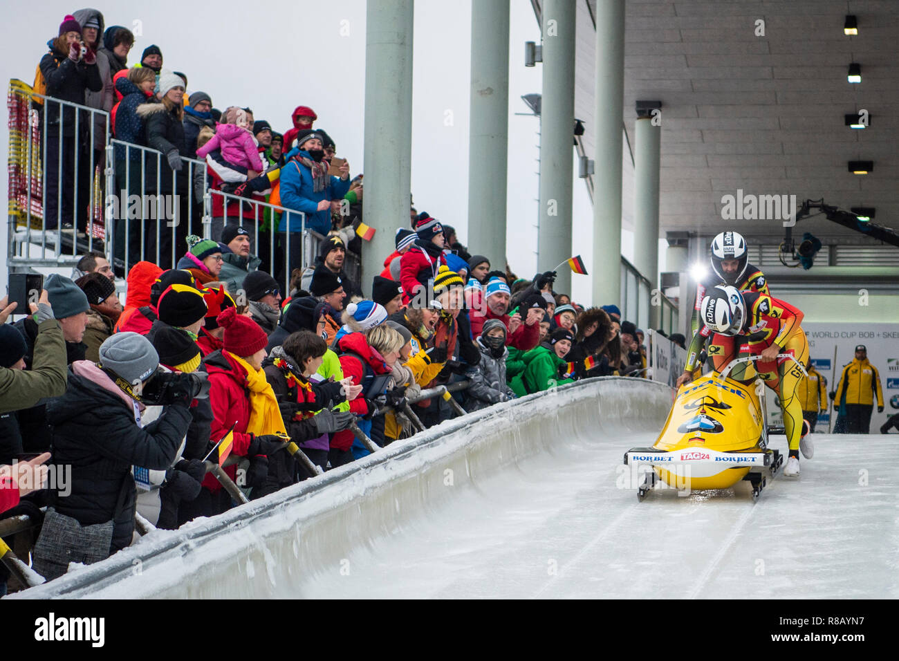 Winterberg, Germany. 15th Dec, 2018. Bob, World Cup, two-man bobsleigh ...