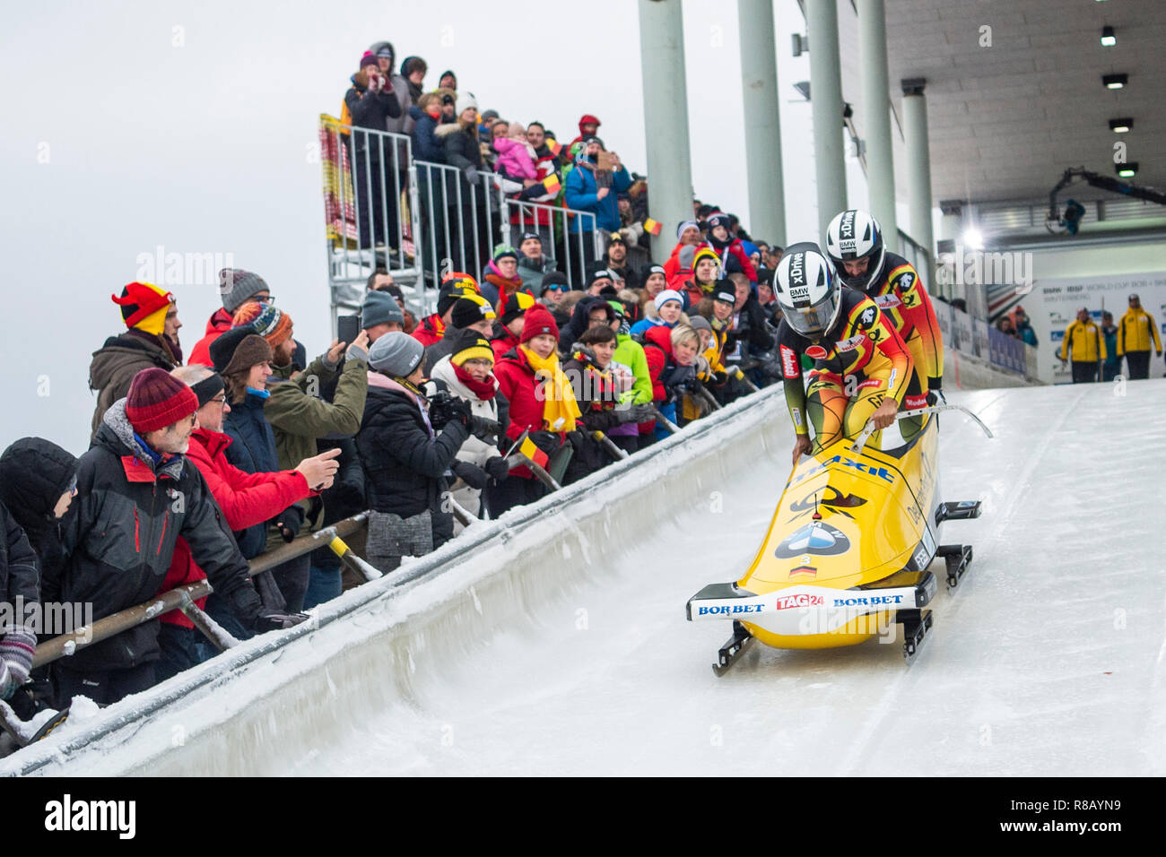 Winterberg, Germany. 15th Dec, 2018. Bob, World Cup, two-man bobsleigh ...