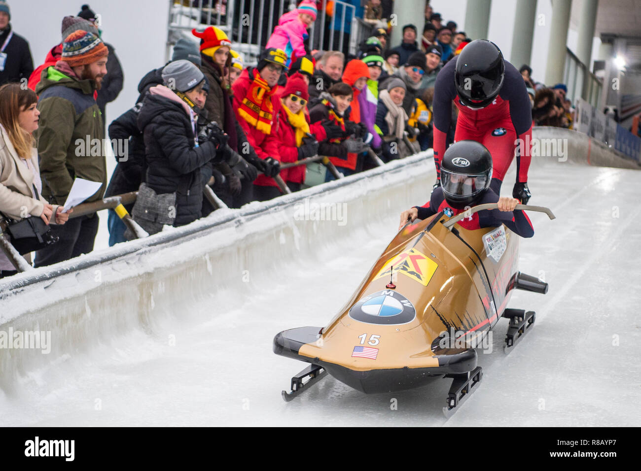 Winterberg, Germany. 15th Dec, 2018. Bob, World Cup, two-man bob, women ...