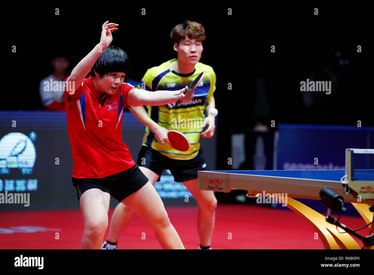 Incheon, South Korea. 15th Dec, 2018. Cha Hyo Sim (PRK) & Jang Woojin ...