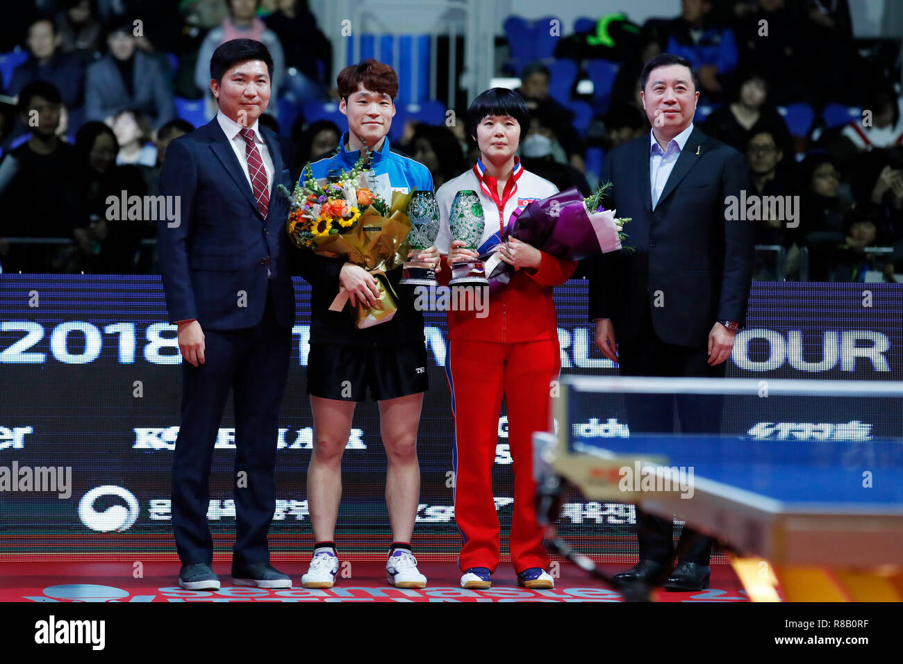 Incheon, South Korea. 15th Dec, 2018. Cha Hyo Sim (PRK) & Jang Woojin ...