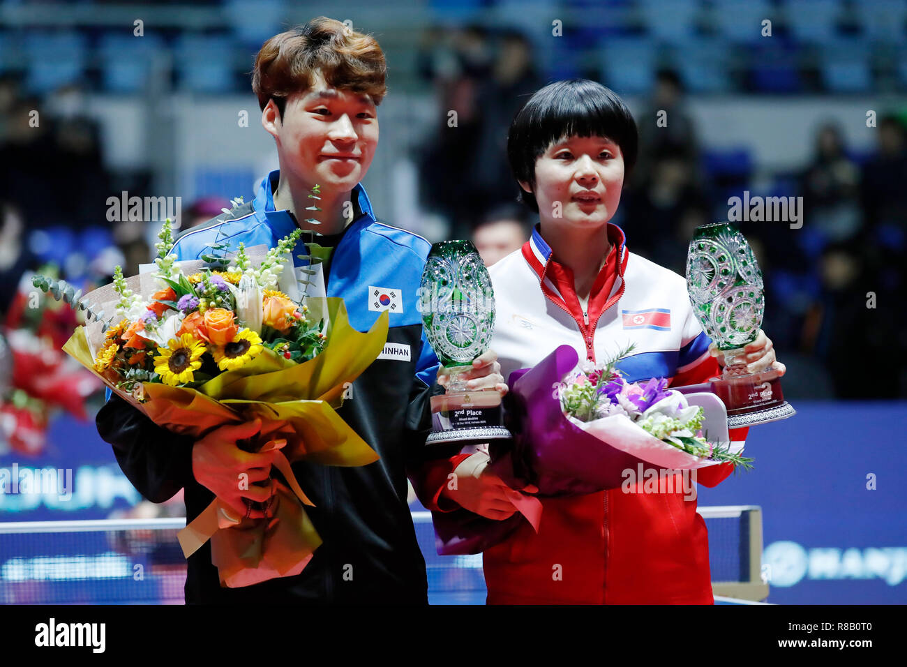 Incheon, South Korea. 15th Dec, 2018. Cha Hyo Sim (PRK) & Jang Woojin ...