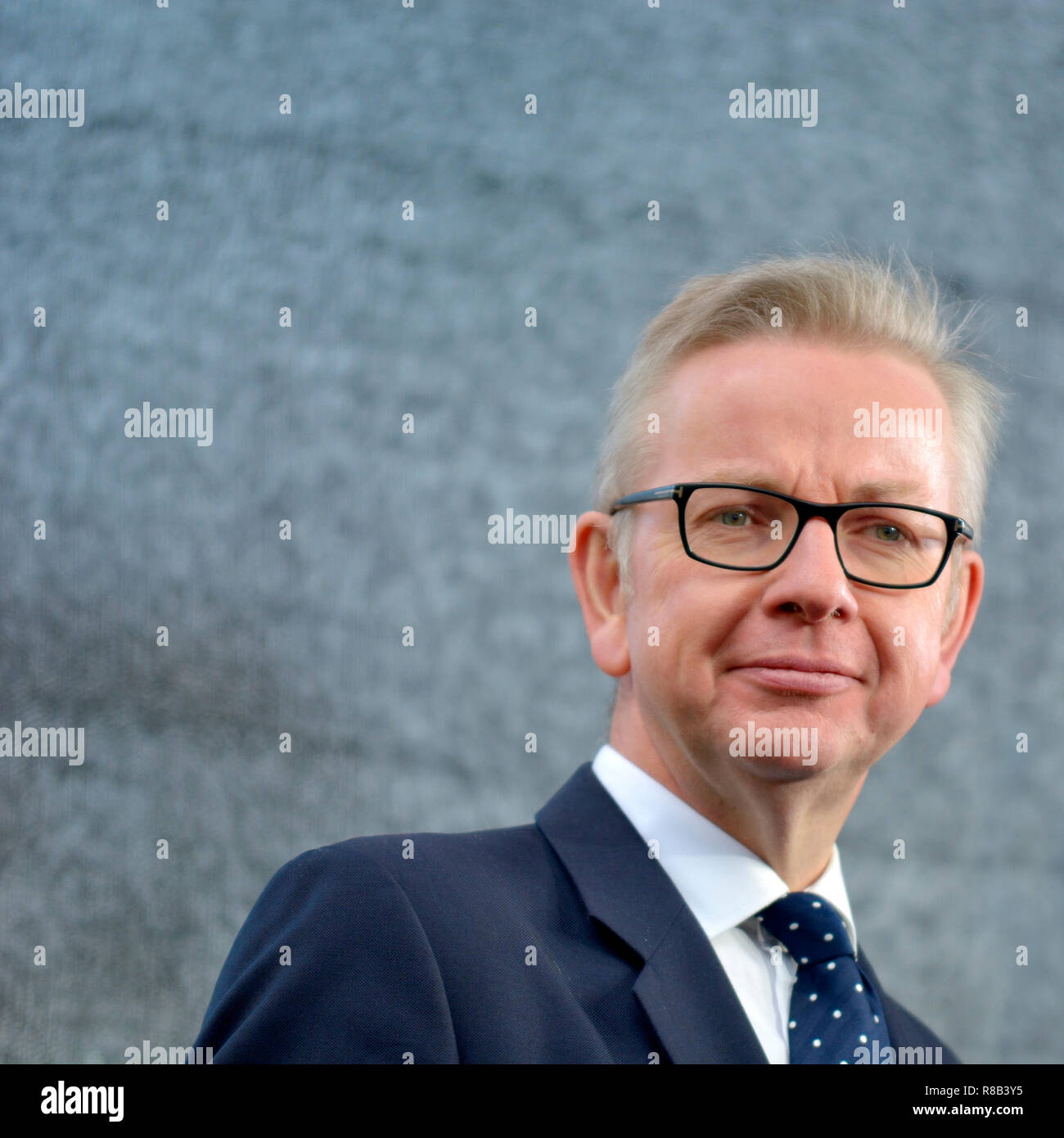 Michael Gove MP (Con: Surrey Heath) on College Green, Westminster, to ...
