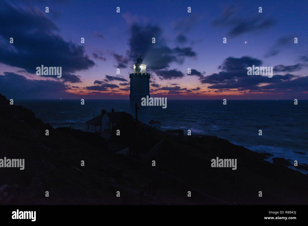 Start Point Lighthouse at sunrise Stock Photo - Alamy