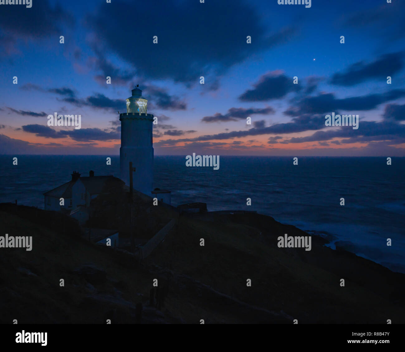 Start Point Lighthouse at sunrise Stock Photo - Alamy