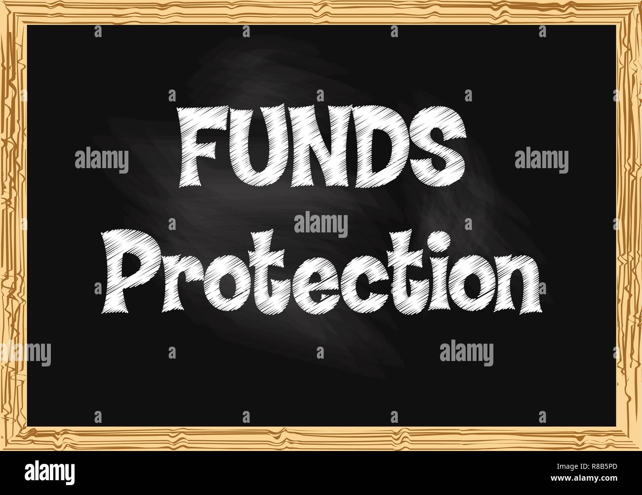 Funds Protection blackboard business record Vector illustration for ...