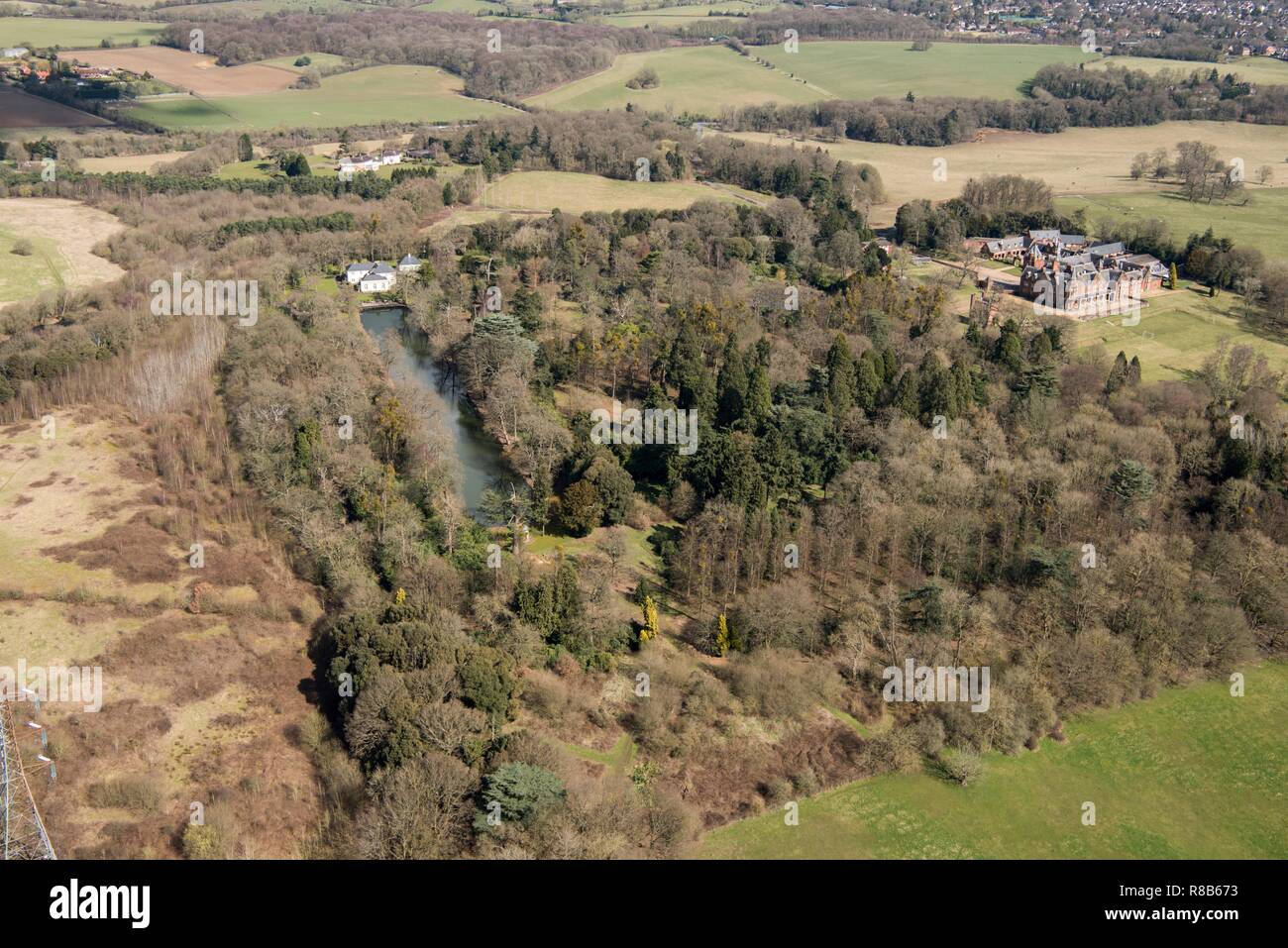 Landscape park at Bulstrode Park, Gerrards Cross, Buckinghamshire, 2018 ...