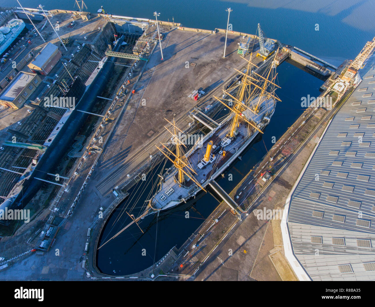 HMS Gannet, 1878 Royal Navy Doterel-class screw sloop, with both sails ...