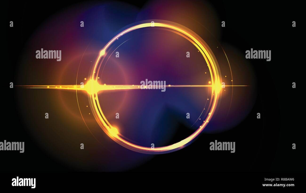 Fantasy Circular Golden Light Background Stock Vector Image & Art - Alamy