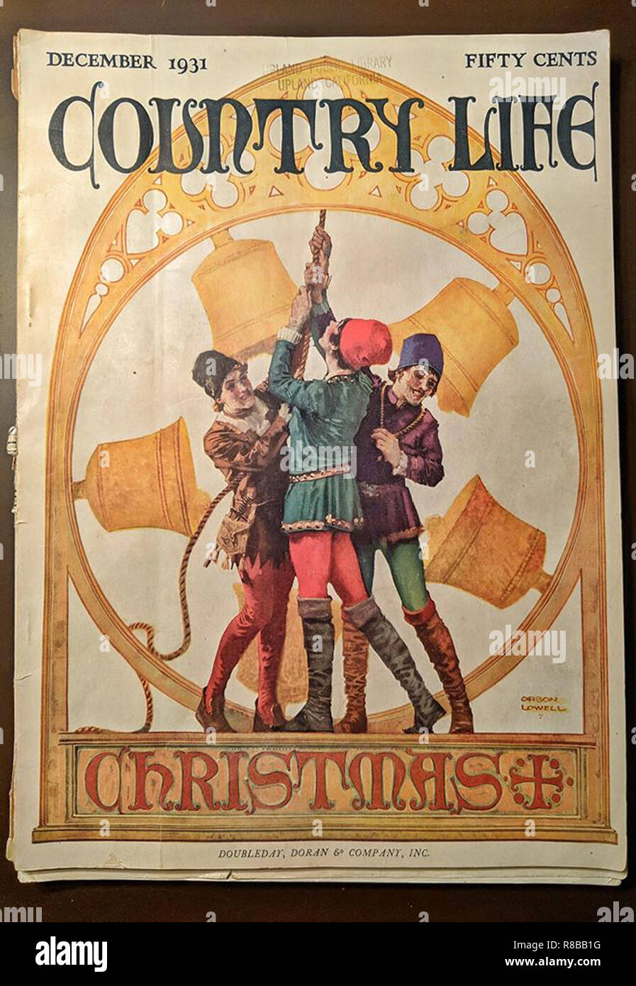 Vintage Christmas illustration Stock Photo - Alamy