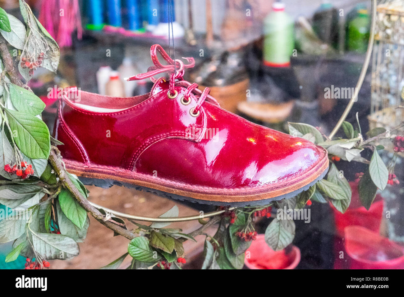 RED,handmade,shoe,shoes,shop,retail,outlet,market,town,Mach,Machynlleth ...