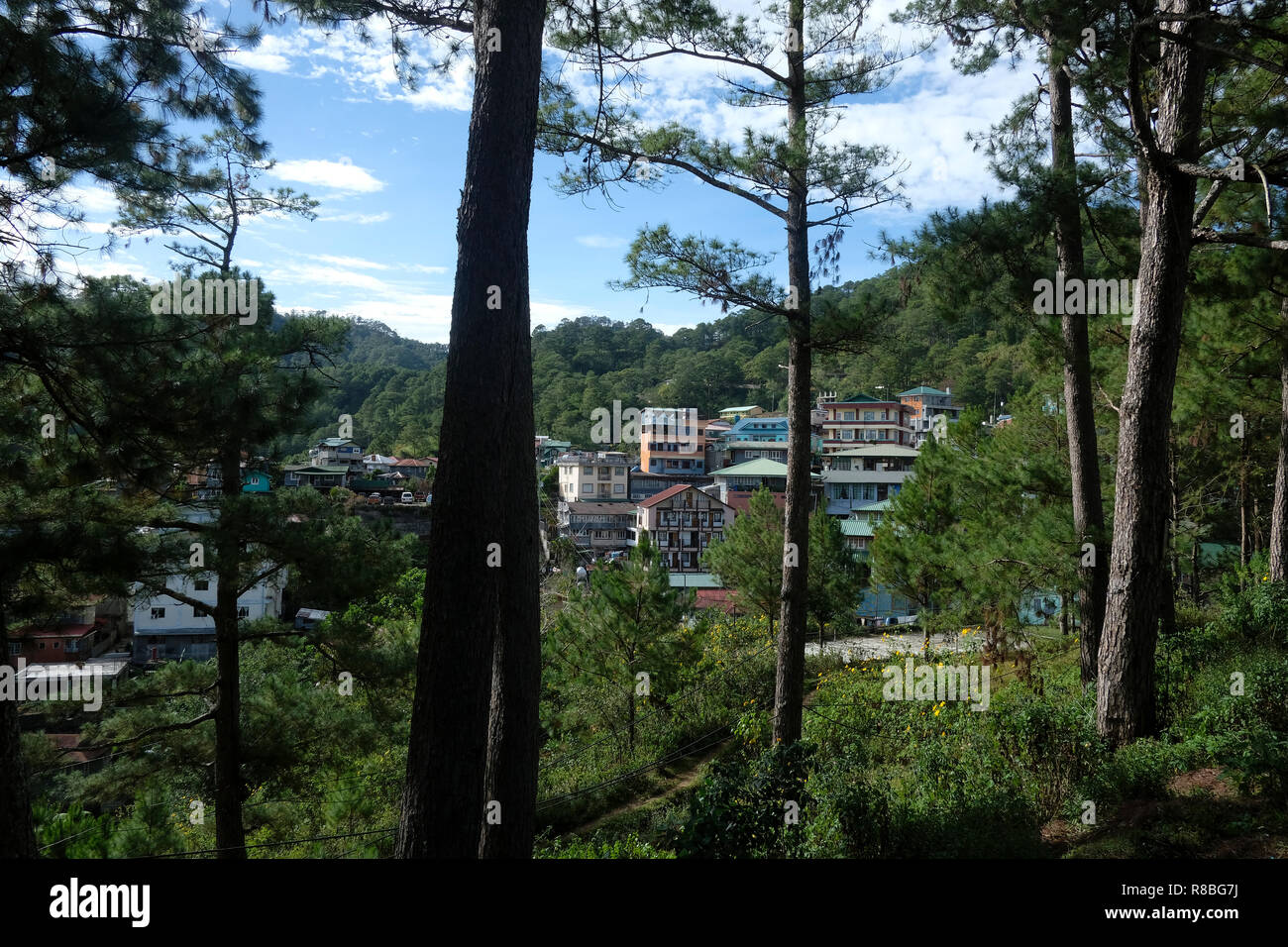 View of the village of Sagada in the Mountain province Cordillera ...