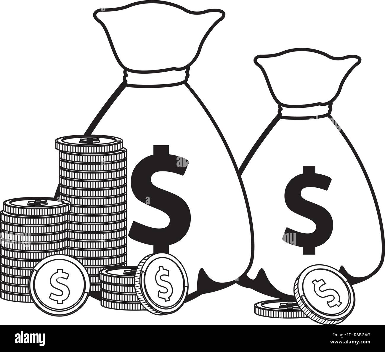 money bag with coins Stock Vector Image & Art - Alamy